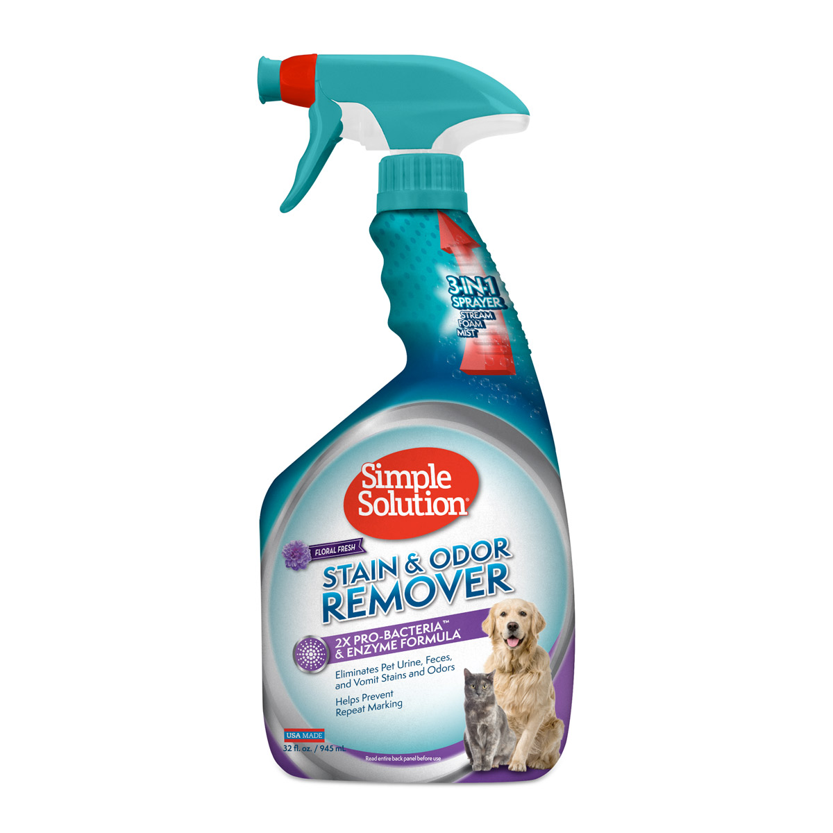 Simple Solution Pet Stain & Odor Remover, Floral Fresh Scent 32 OZ ...